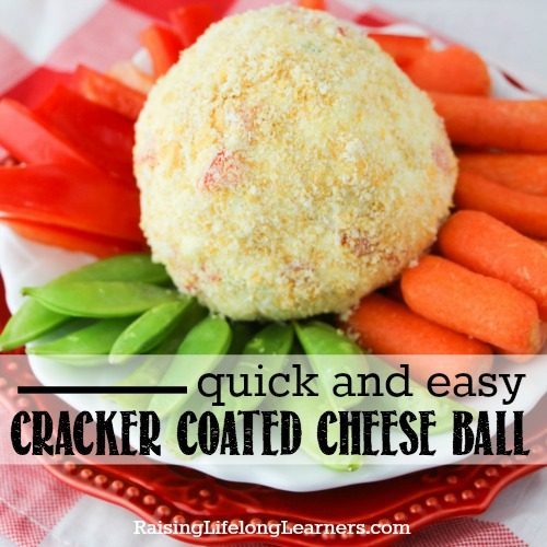 Quick and Easy Cracker Coated Cheese Ball