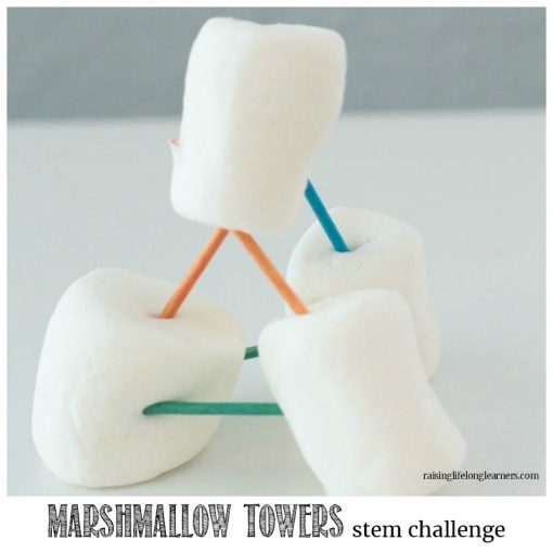 Marshmallow Shape Towers STEM Challenge - Raising Lifelong Learners